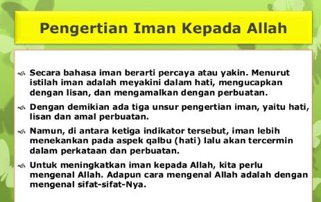 √ Pengertian dan Contoh Fungsi Iman Kepada Allah